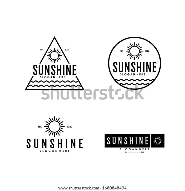 Abstract Sunshine Line Art Simple Vintage Stock Vector (Royalty Free ...
