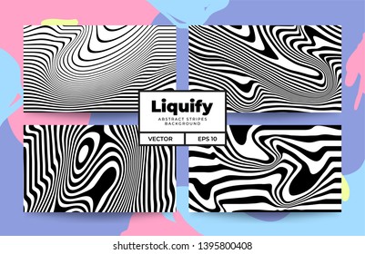 Abstract Swirl Liquify Line Pattern Collection Stock Vector (Royalty ...
