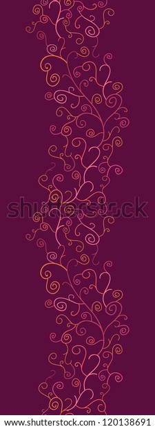 Abstract Swirl Plants Horizontal Seamless Pattern Stock Vector (Royalty ...