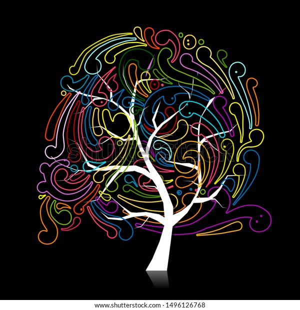 Abstract Swirl Tree Your Design Stock Vector (Royalty Free) 1496126768