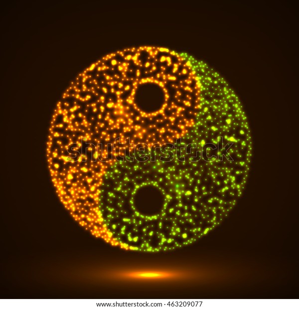 Abstract Symbol Ying Yang Glowing Particles Stock Vector (Royalty Free ...
