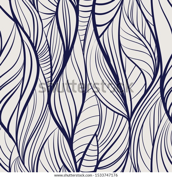 Abstract Tangled Leaves Seamless Pattern Black: vetor stock (livre de ...