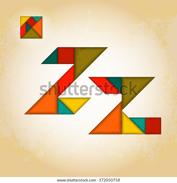 Abstract Tangram Alphabet Stock Vector (Royalty Free) 372050758 ...