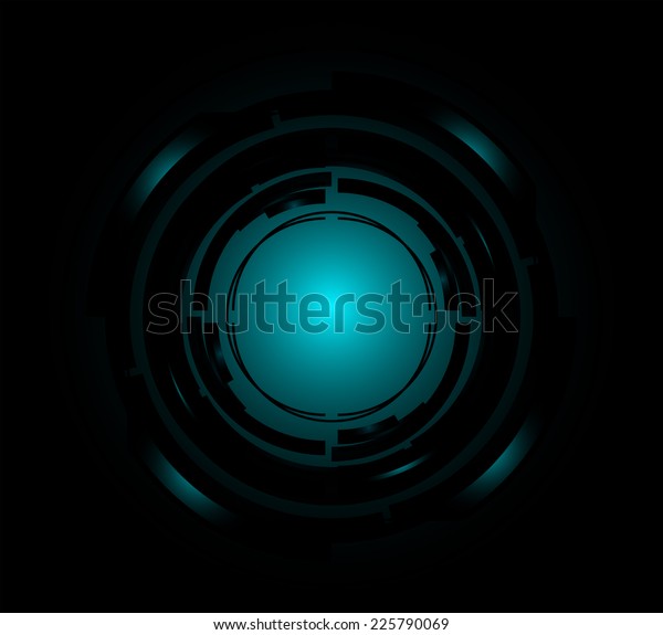 Abstract Techno Circle Black Blue Background Stock Vector (Royalty Free ...