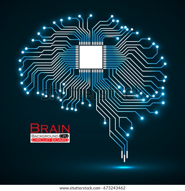 Abstract Technological Glowing Brain Cpu Circuit Stock Vector (Royalty ... Abstract Technological Glowing Brain Cpu Circuit Stock Vector (Royalty ...
