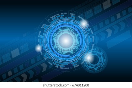 Abstract Technology Background Blue Futuristic Database Stock Vector ...