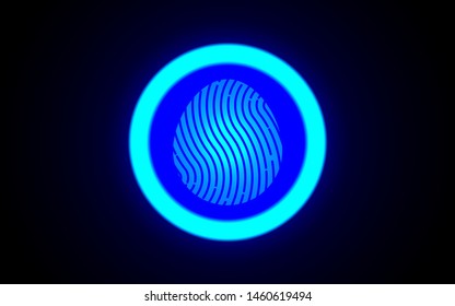 Abstract Technology Background Glow Fingerprint Scanning Stock Vector ...