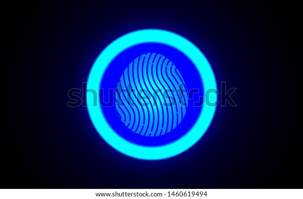 Abstract Technology Background Glow Fingerprint Scanning Stock Vector ...