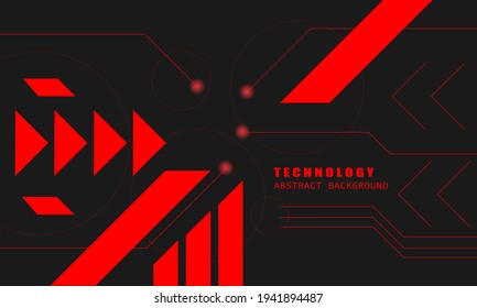 Abstract Technology Background Red Black Stock Vector (Royalty Free ...