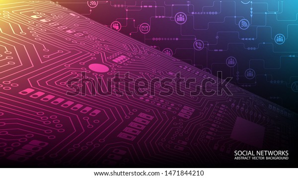 Abstract Technology Background Social Networks Global Stock Vector ...