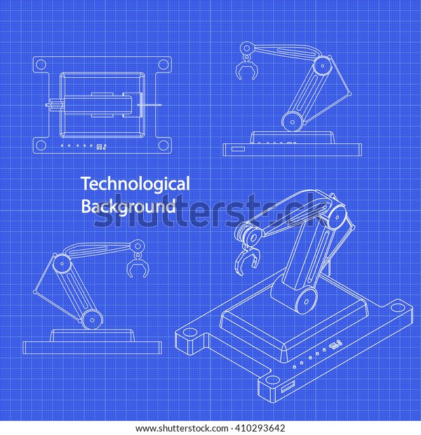 Abstract Technology Background Vector Blueprint Stock Vector (Royalty ...