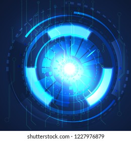 Illustration Cyber Eye Blue Lights Vector Stock Vector (Royalty Free ...