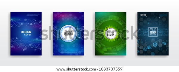 Abstract Technology Brochure Templates High Tech Stock Vector (Royalty ...