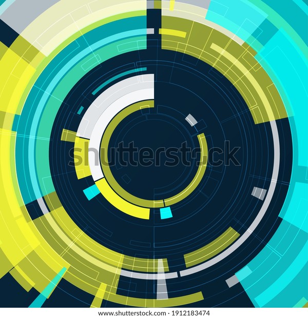 Abstract Technology Circles Background Graphic Concept Stock Vector ...