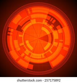 Orange Radar Screen Vector Illustration Stock Vector (Royalty Free ...