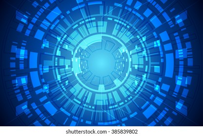 Abstract Technology Circles Lines On Dark Stock Vector (Royalty Free ...