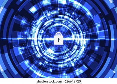 Abstract Technology Concept Cyber Security Circle Stock Vector (Royalty ...