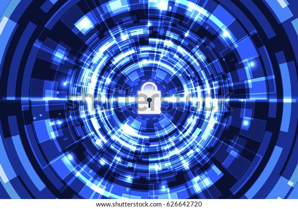 Abstract Technology Concept Cyber Security Circle Stock Vector (Royalty ...