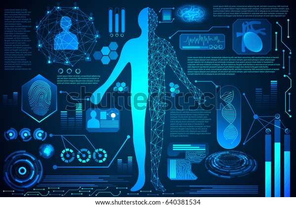 Abstract Technology Concept Human Body Digital Stock Vector (Royalty ...