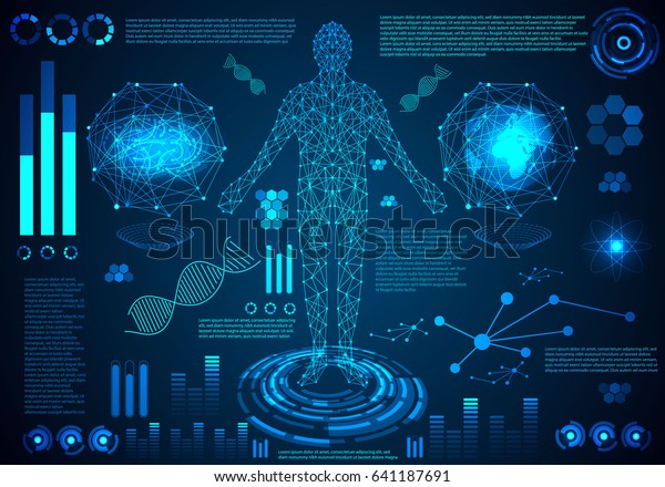 Abstract Technology Concept Human Body Digital Stock Vector (Royalty ...