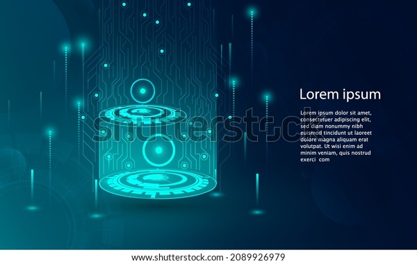 Abstract Technology Concept Particle Connection Background Stock Vector ...