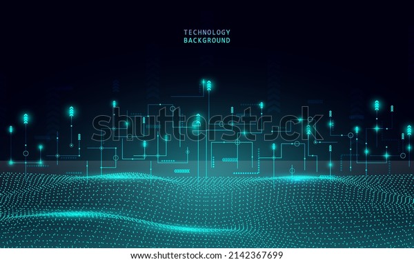 Abstract Technology Concept Particle Connection Background Stock Vector ...