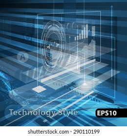 Abstract Technology Contour Objectsfinancial Business Presentation ...
