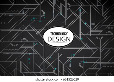 Abstract Technology Design Lines Dots Stock Vector (Royalty Free ...