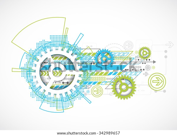 Abstract Technology Gears Background Futuristic Style Stock Vector ...