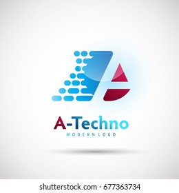 Abstract Technology Letter Logo Electronic Technology Stock Vector ...