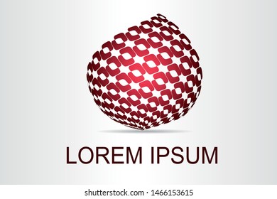 Abstract Technology Logo Stylized Spherical Surface Stock Vector ...