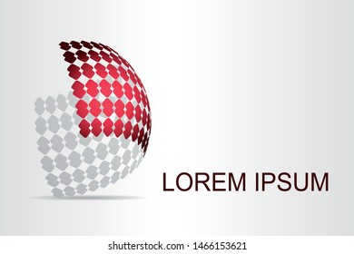 Abstract Technology Logo Stylized Spherical Surface Stock Vector ...