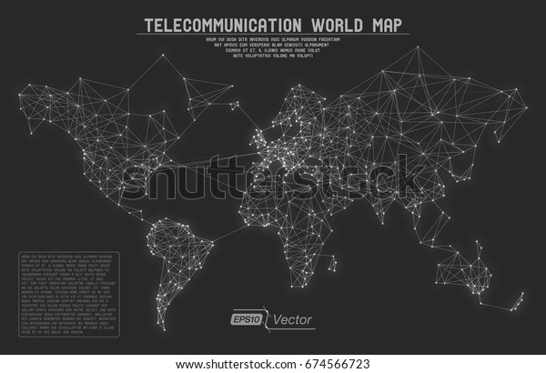 Abstract Telecommunication World Map Detailed Eps10 Stock Vector ...