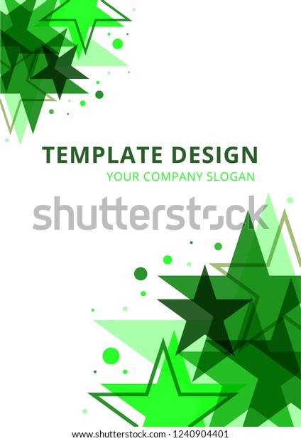 Abstract Template Design Star Green Tone Stock Vector (Royalty Free ...