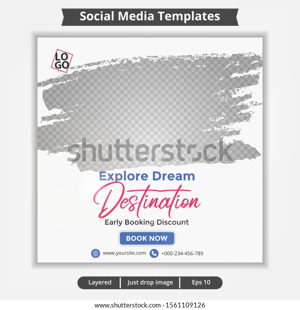 Abstract Template Post Social Media Template Stock Vector (Royalty Free ...