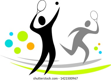Abstract Tennis Vector Illustration Logo Stock Vector (Royalty Free ...