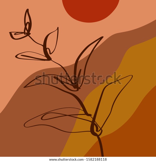 Abstract Terracotta Poster Wall Art Vector Stock Vector (Royalty Free ...
