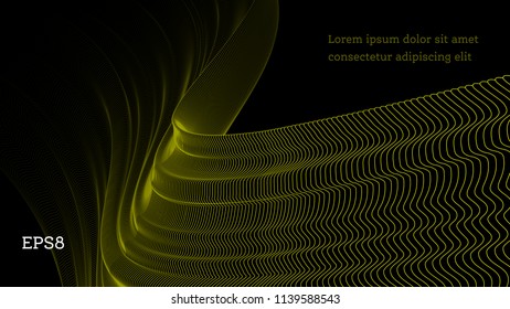 Abstract Three Dimensional Gold Linear Texture Stock Vector (Royalty ...