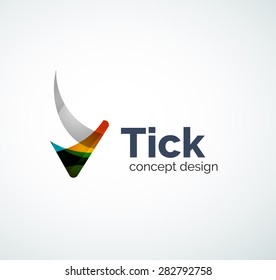 Abstract Tick Logo Design Color Pieces Stock Vector (Royalty Free ...