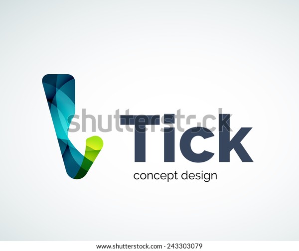 Abstract Tick Logo Design Color Pieces Stock Vector (Royalty Free ...