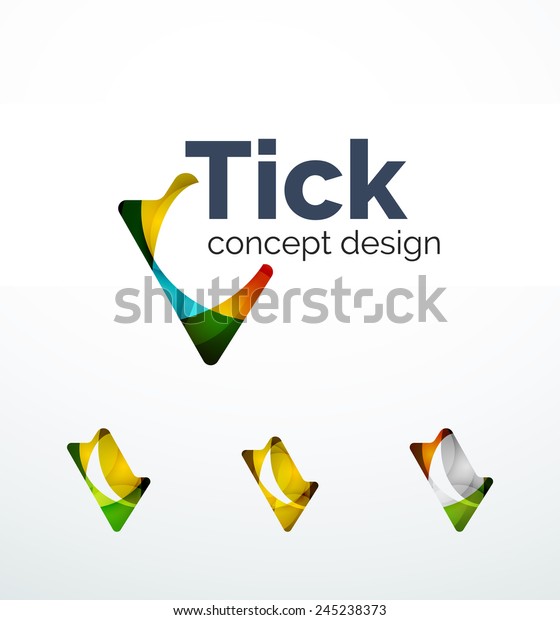 Abstract Tick Logo Design Color Pieces Stock Vector (Royalty Free ...