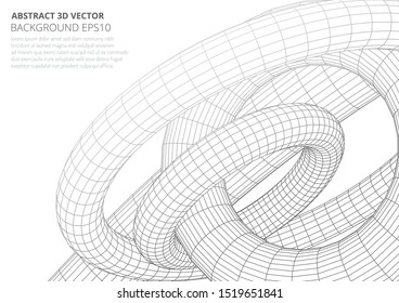 Abstract Toroidal Volumetric Figures Structure Geometric Stock Vector ...