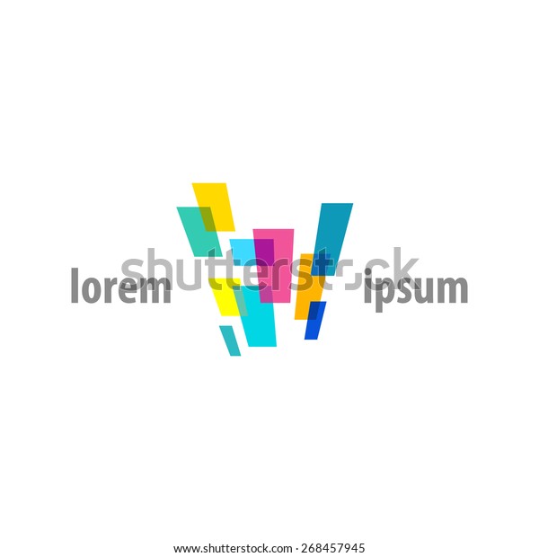 Abstract Transparent Digital Color Squares Logo Stock Vector (Royalty ...
