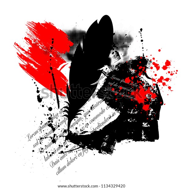 Abstract Trash Polka Background Feather Grunge Stock Vector (Royalty ...