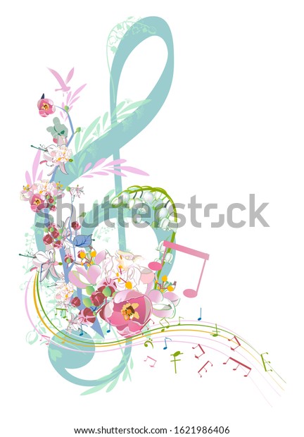 Abstract Treble Clef Decorated Summer Spring Stock Vector (Royalty Free ...