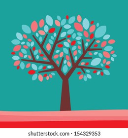 Abstract Tree Illustration Old Style Vector: vector de stock (libre de ...