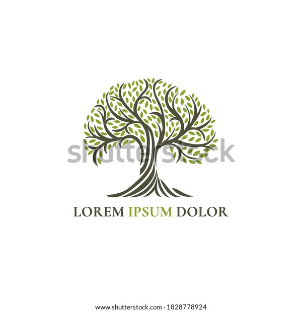 Abstract Tree Logo Modern Illustration Isolated Stock Vector (Royalty ...