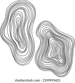 Abstract Tree Rings Vector Topographic Map Stock Vector (Royalty Free ...
