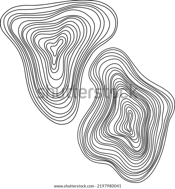 Abstract Tree Rings Vector Topographic Map Stock Vector (Royalty Free ...