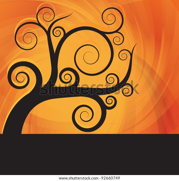 Abstract Tree Swirl Vector Background Stock Vector (Royalty Free) 92660749